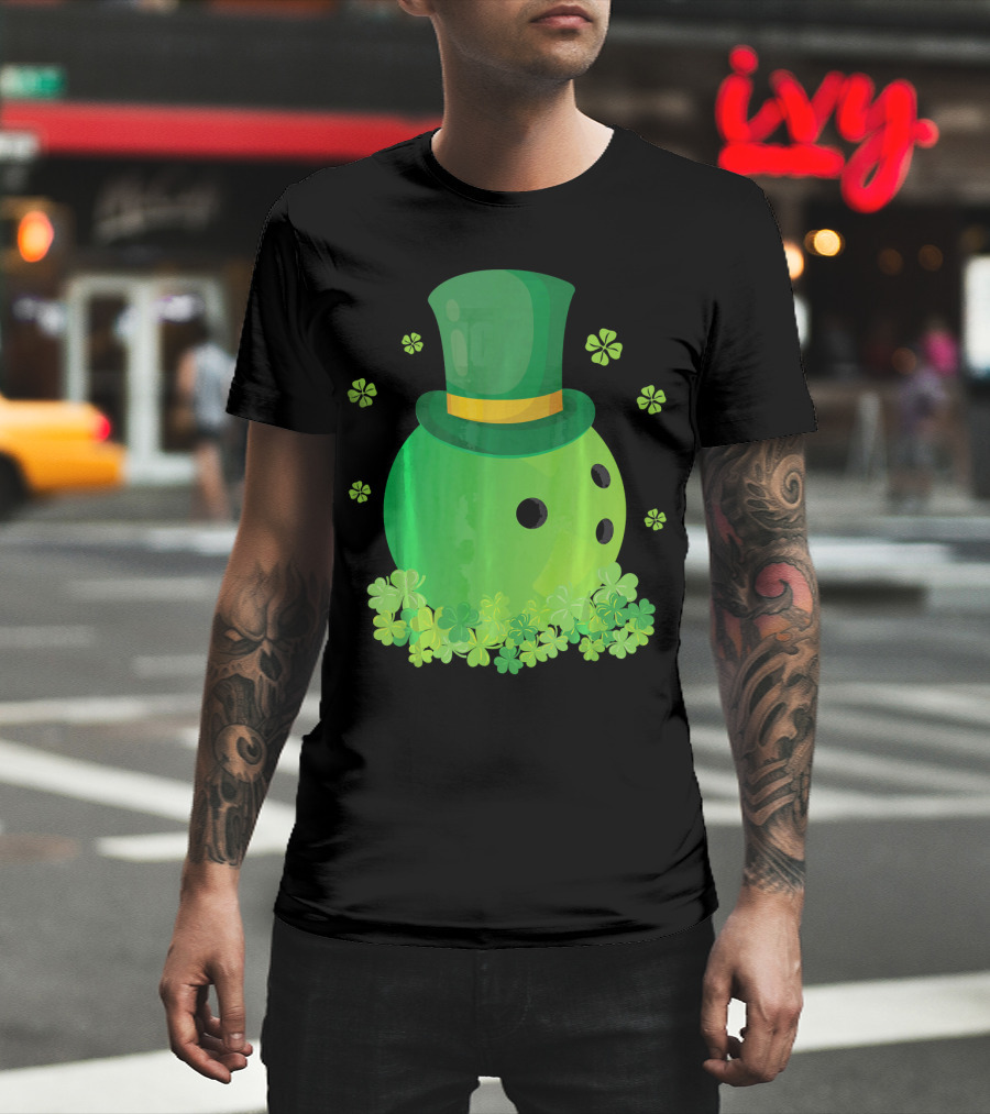 Bowling Leprechaun Hat Clover Luck T-Shirt