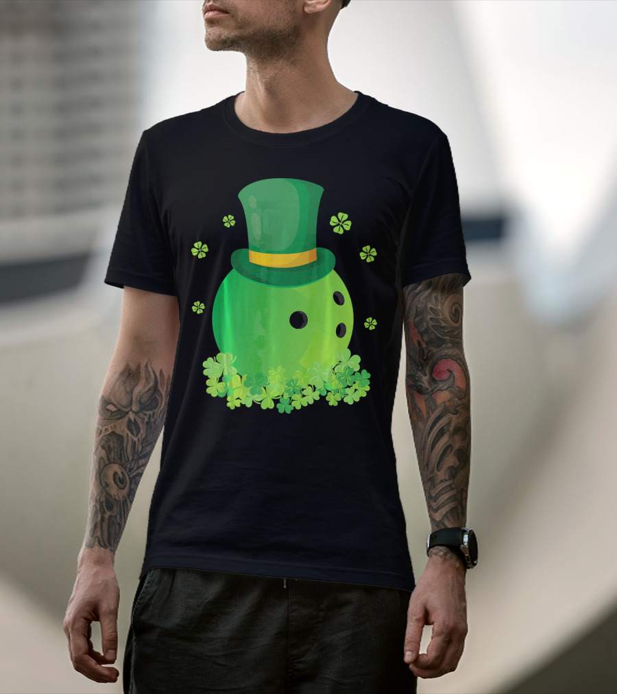 Bowling Leprechaun Hat Clover Luck T-Shirt