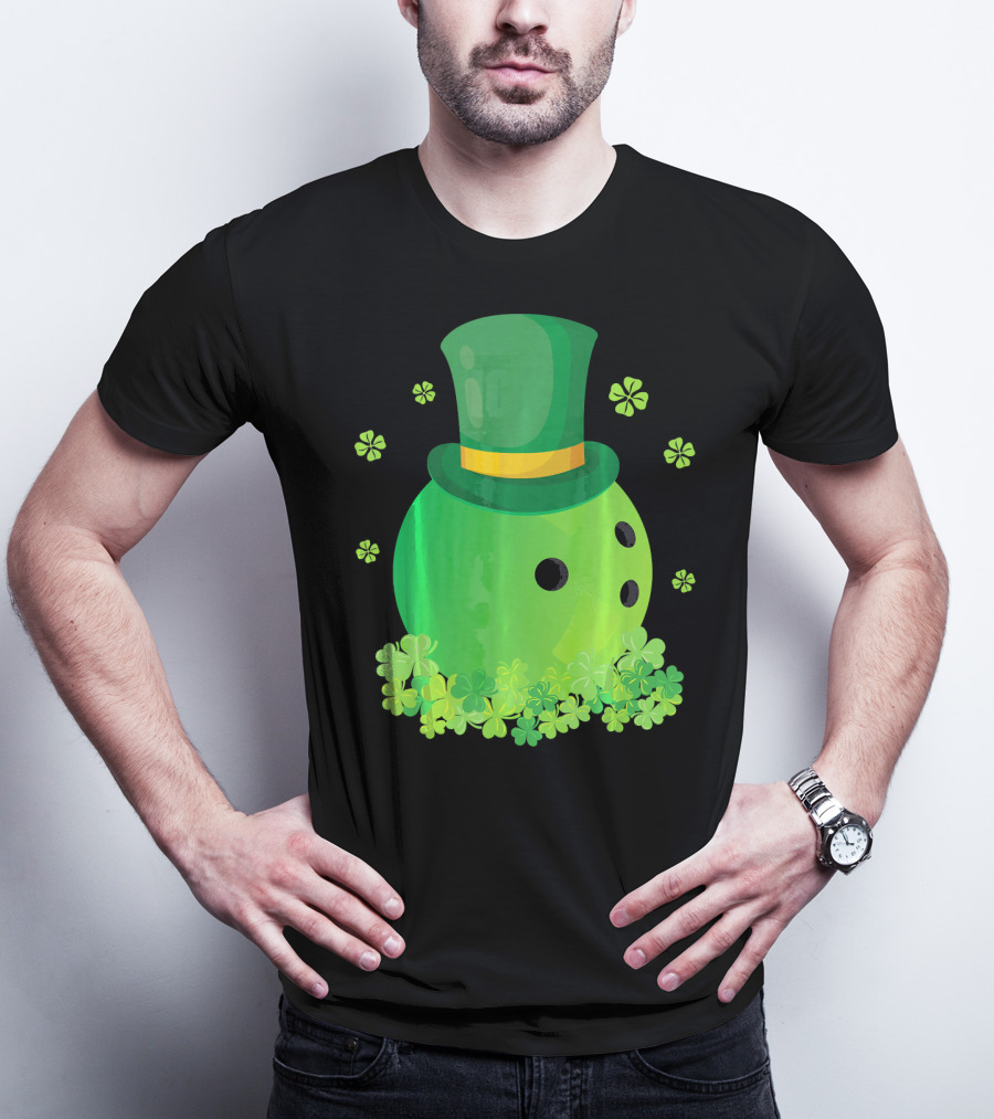 Bowling Leprechaun Hat Clover Luck T-Shirt