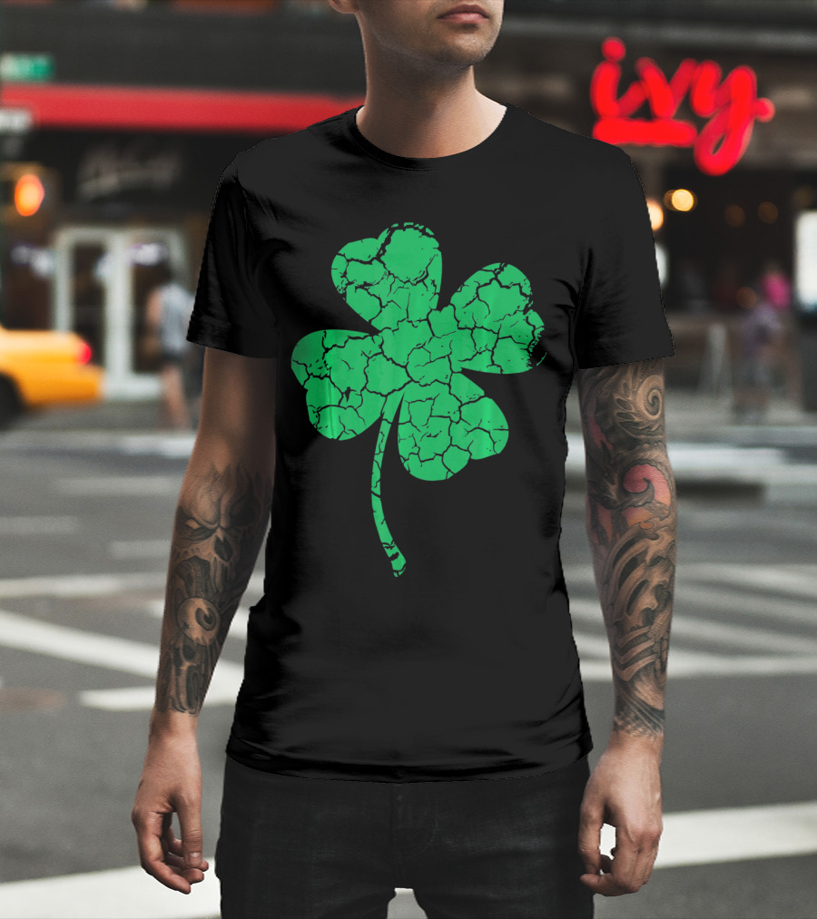 Distressed Four Leaf Clover Lucky T-Shirt
