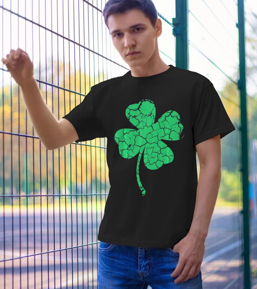 Distressed Four Leaf Clover Lucky T-Shirt