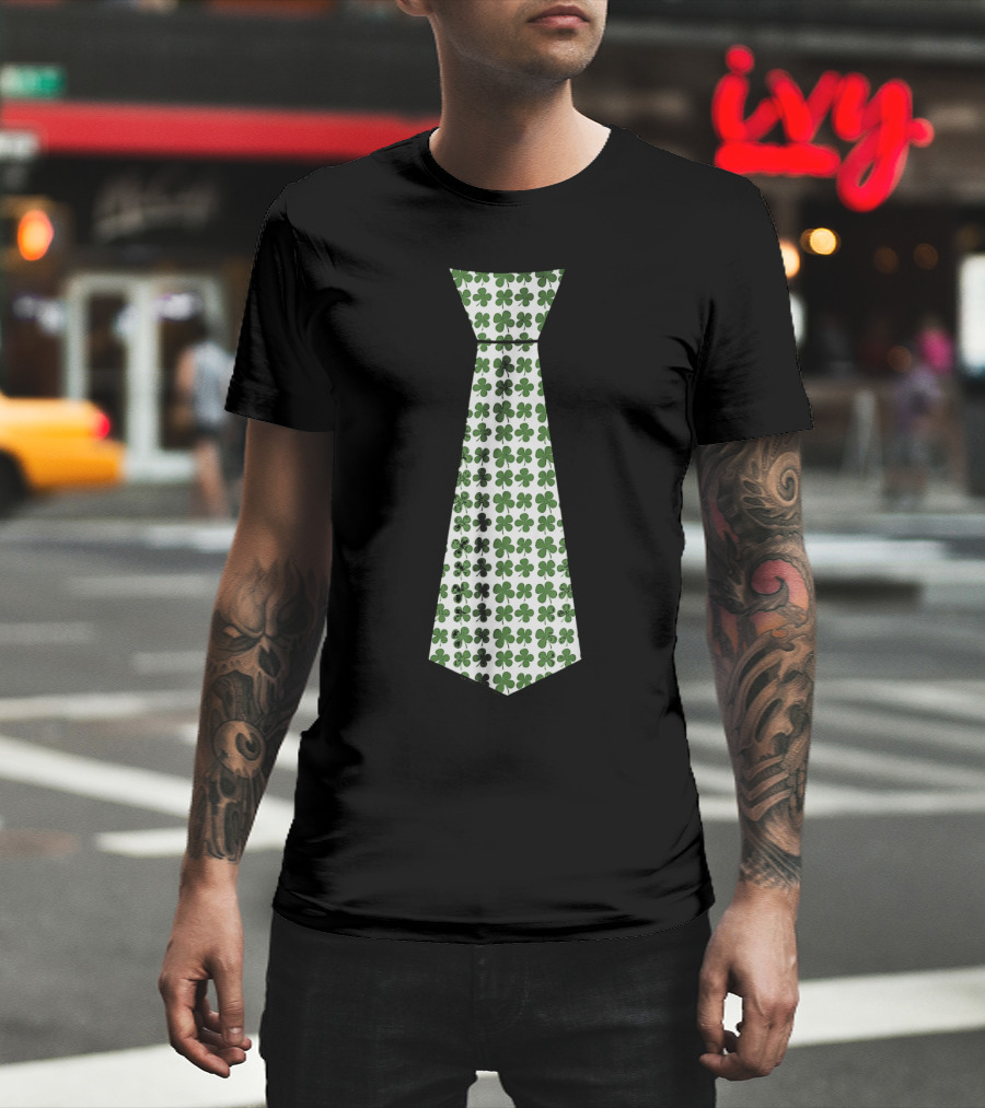 Cute Green Shamrock Necktie For St. Patrick's Day Celebrations T-Shirt