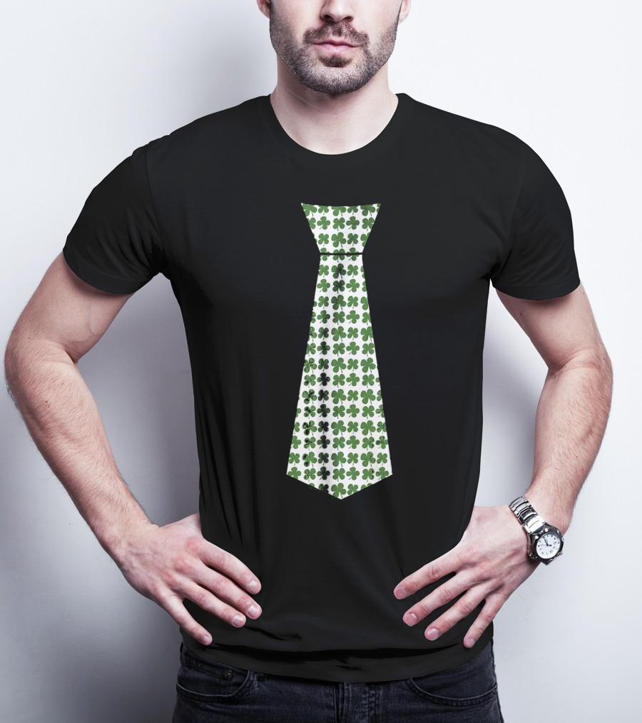 Cute Green Shamrock Necktie For St. Patrick's Day Celebrations T-Shirt