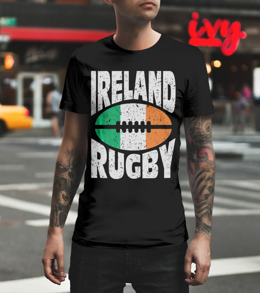 Ireland Rugby Irish Flag Rugby Ball T-Shirt