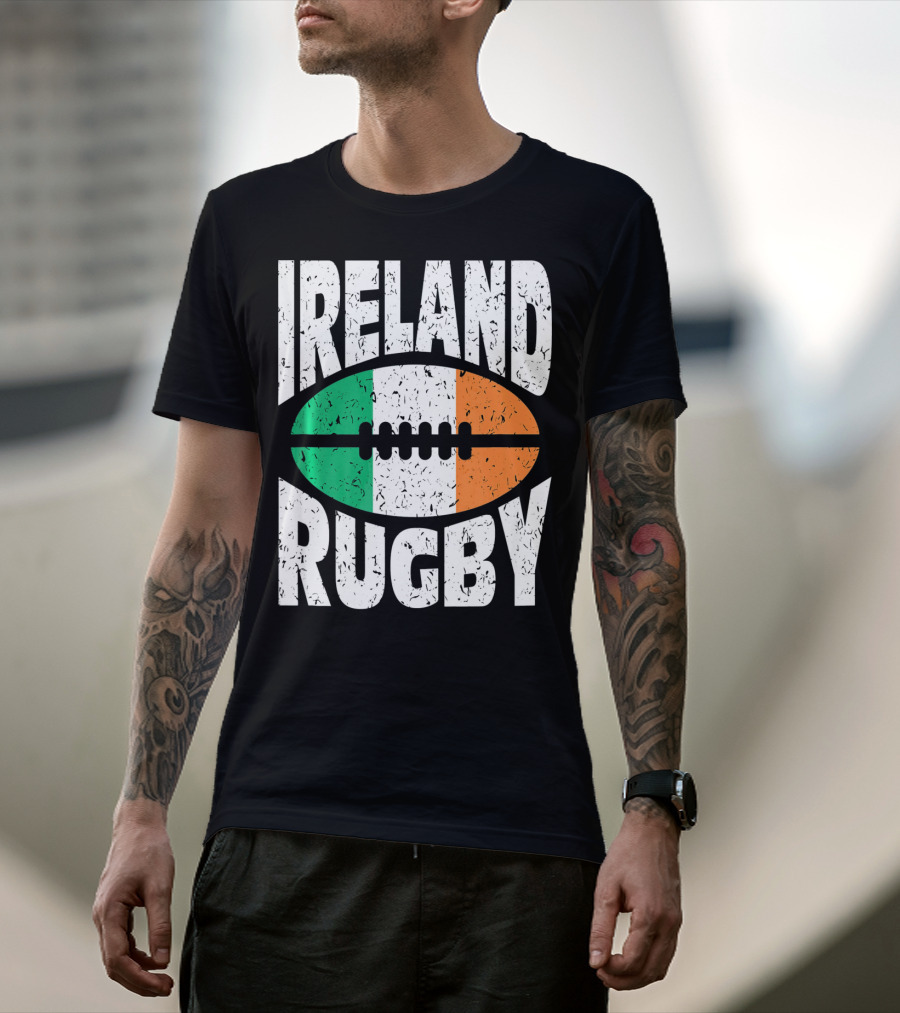 Ireland Rugby Irish Flag Rugby Ball T-Shirt