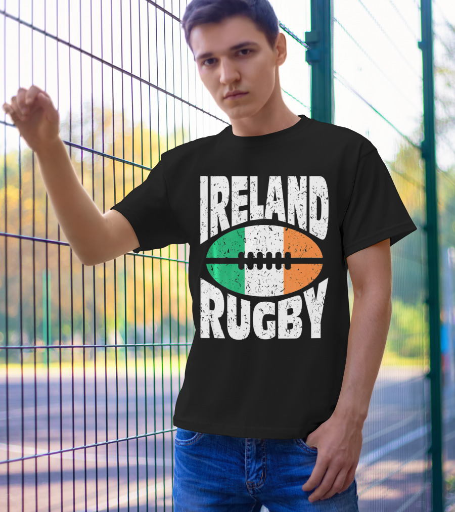 Ireland Rugby Irish Flag Rugby Ball T-Shirt