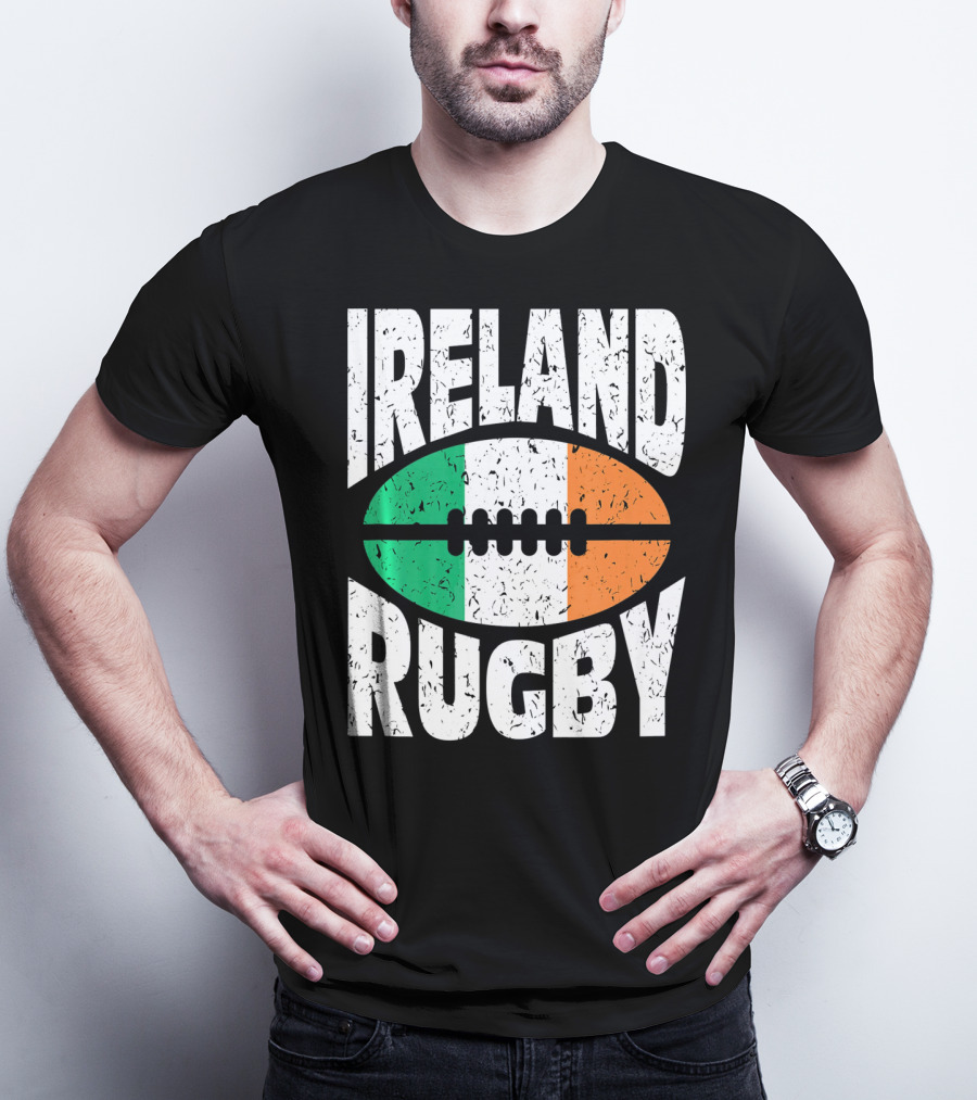 Ireland Rugby Irish Flag Rugby Ball T-Shirt