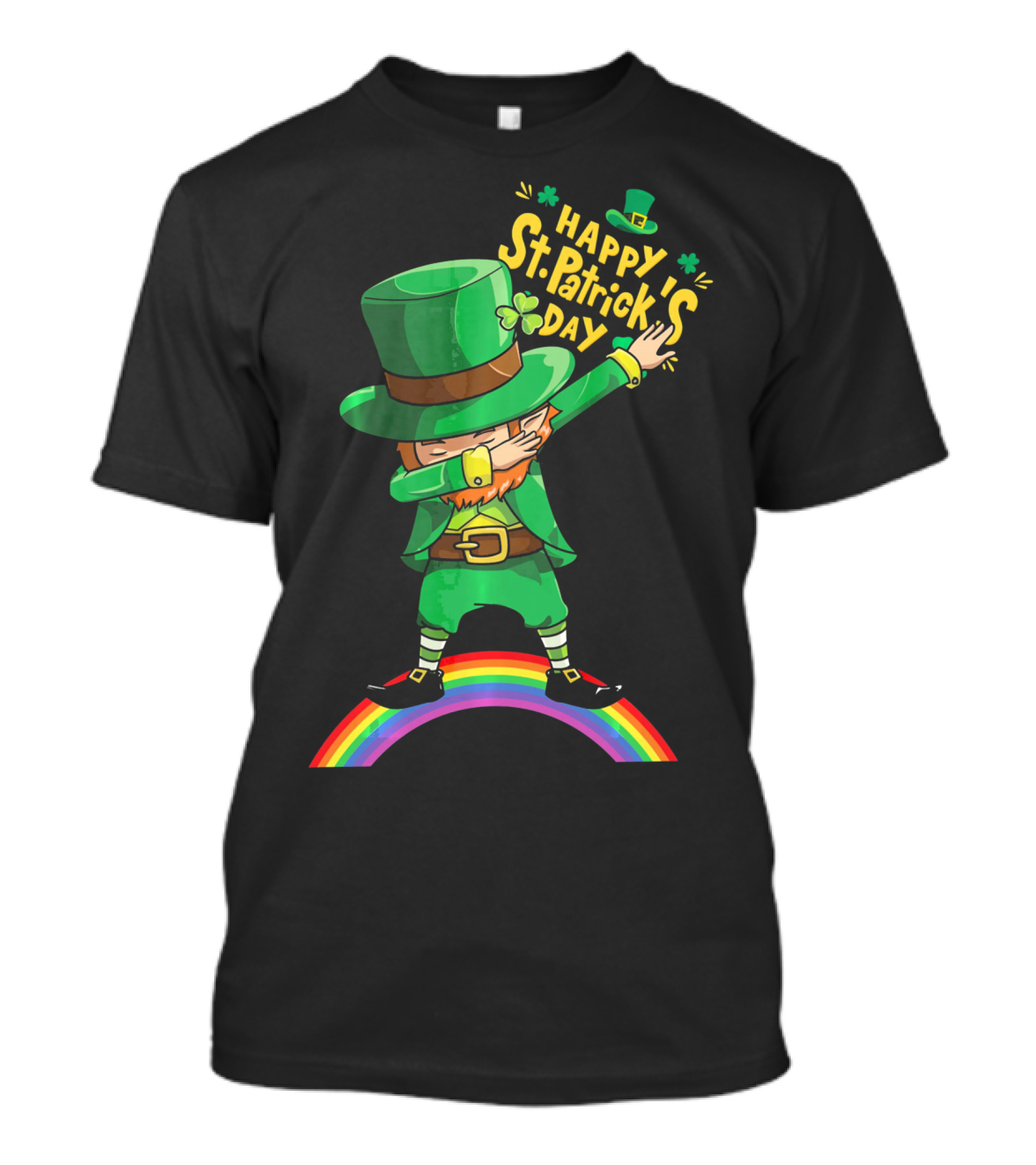 Happy St. Patrick's Day Leprechaun Dab On Rainbow T-Shirt