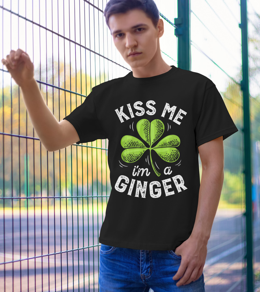 Kiss Me I'm A Ginger St Patrick's Shamrock T-Shirt