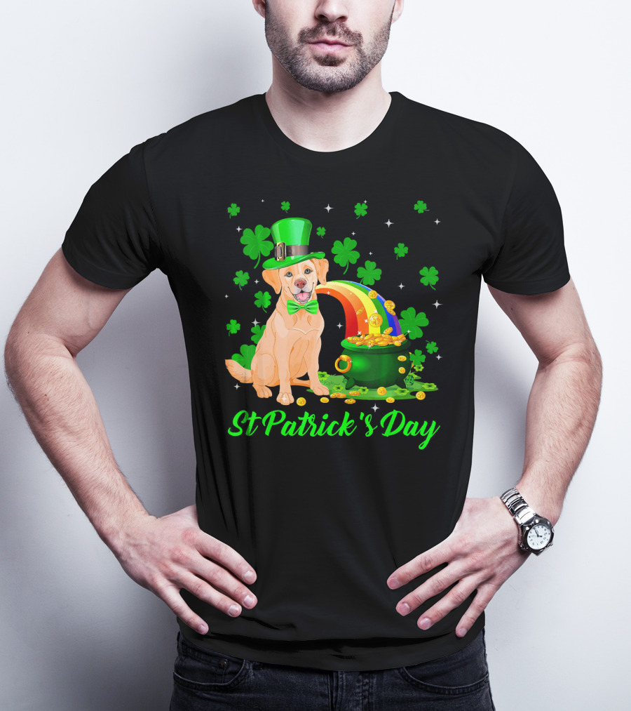 St Patrick's Day Leprechaun Golden Retriever T-Shirt