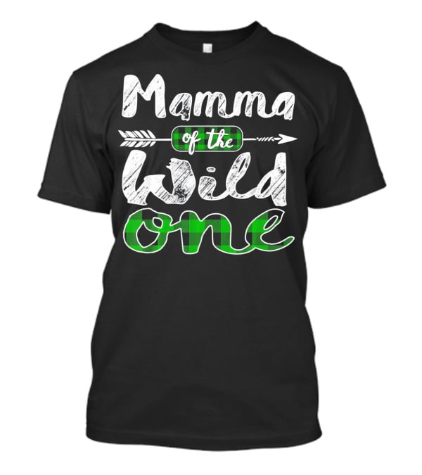 Mamma Of The Wild One Arrow Plaid T-Shirt