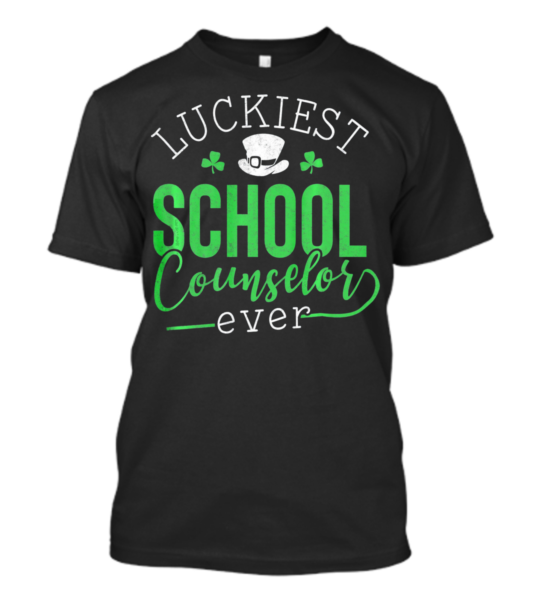 Luckiest School Counselor Ever St Patricks Hat Shamrock T-Shirt