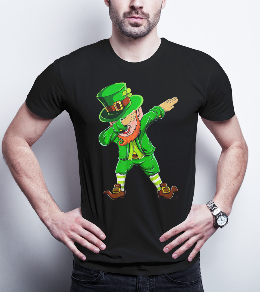 Dabbing Leprechaun Funny St Patrick Day Green Costume Irish Dance T-Shirt