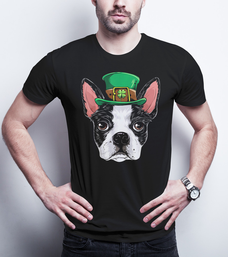 Boston Terrier Saint Patrick's Day Hat T-Shirt