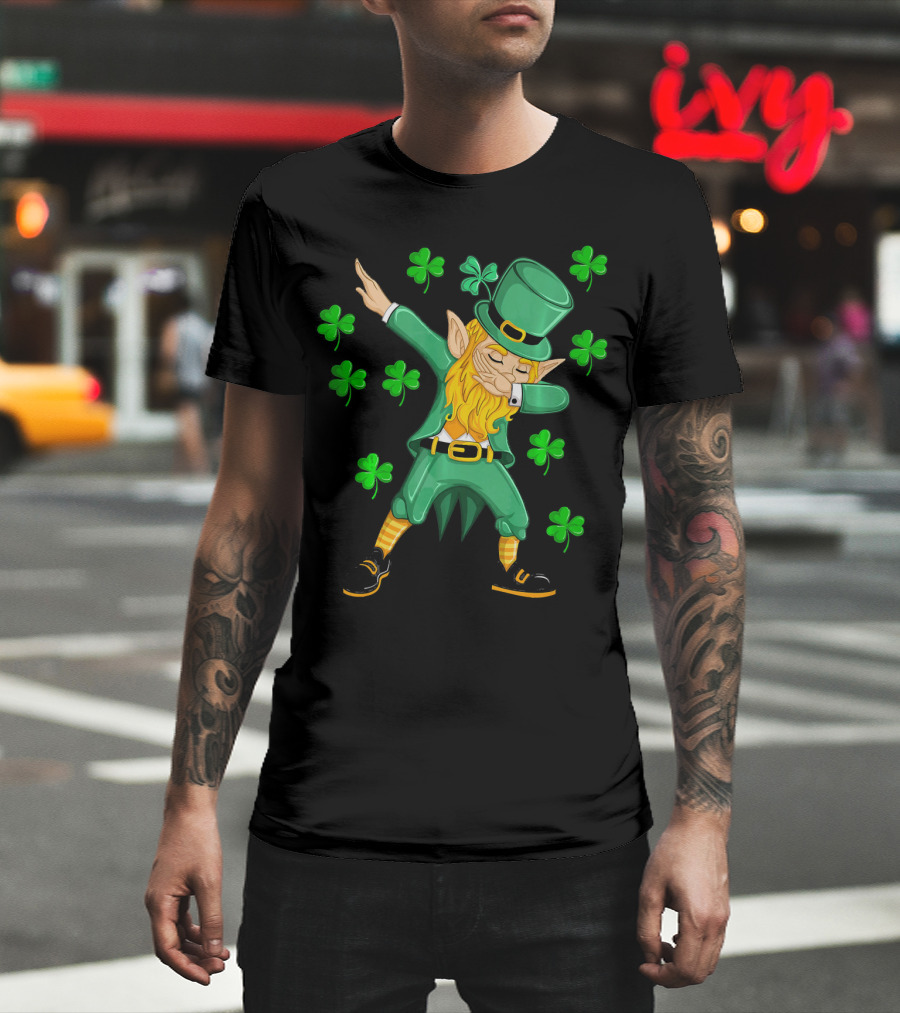 Dabbing Leprechaun Shamrock St. Patrick's Day Elf T-Shirt