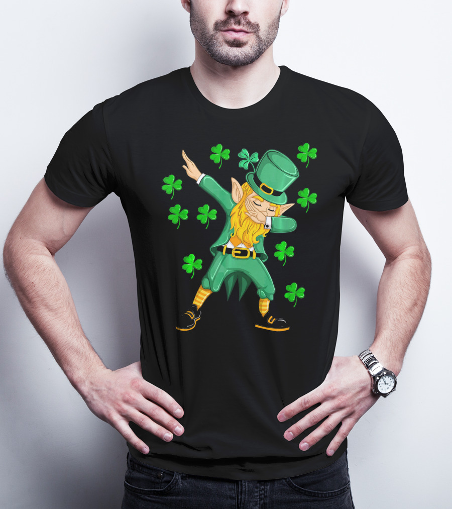 Dabbing Leprechaun Shamrock St. Patrick's Day Elf T-Shirt