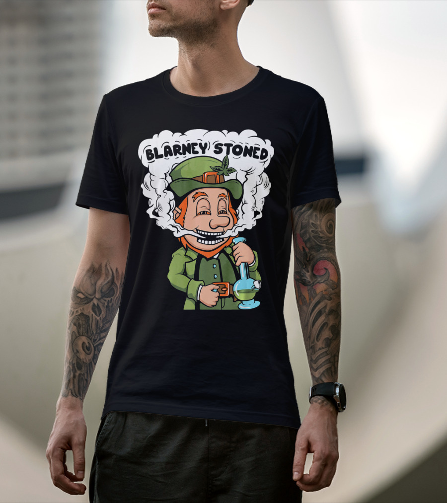 Blarney Stoned Funny Leprechaun Marijuana T-Shirt