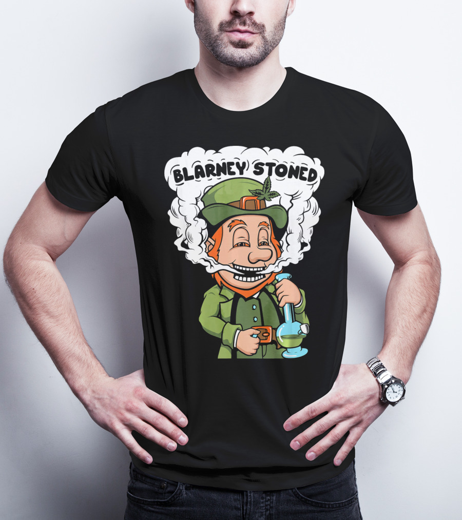 Blarney Stoned Funny Leprechaun Marijuana T-Shirt