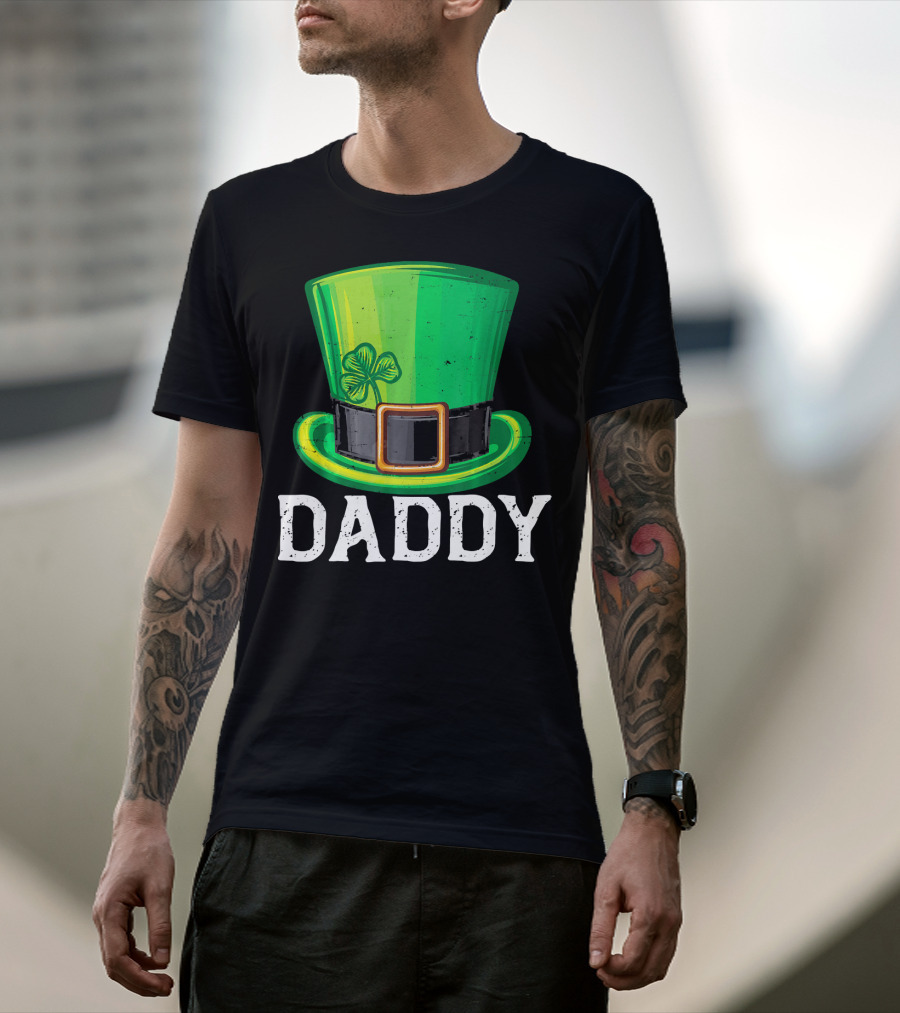 Daddy Leprechaun Hat Shamrock Matching Family T-Shirt