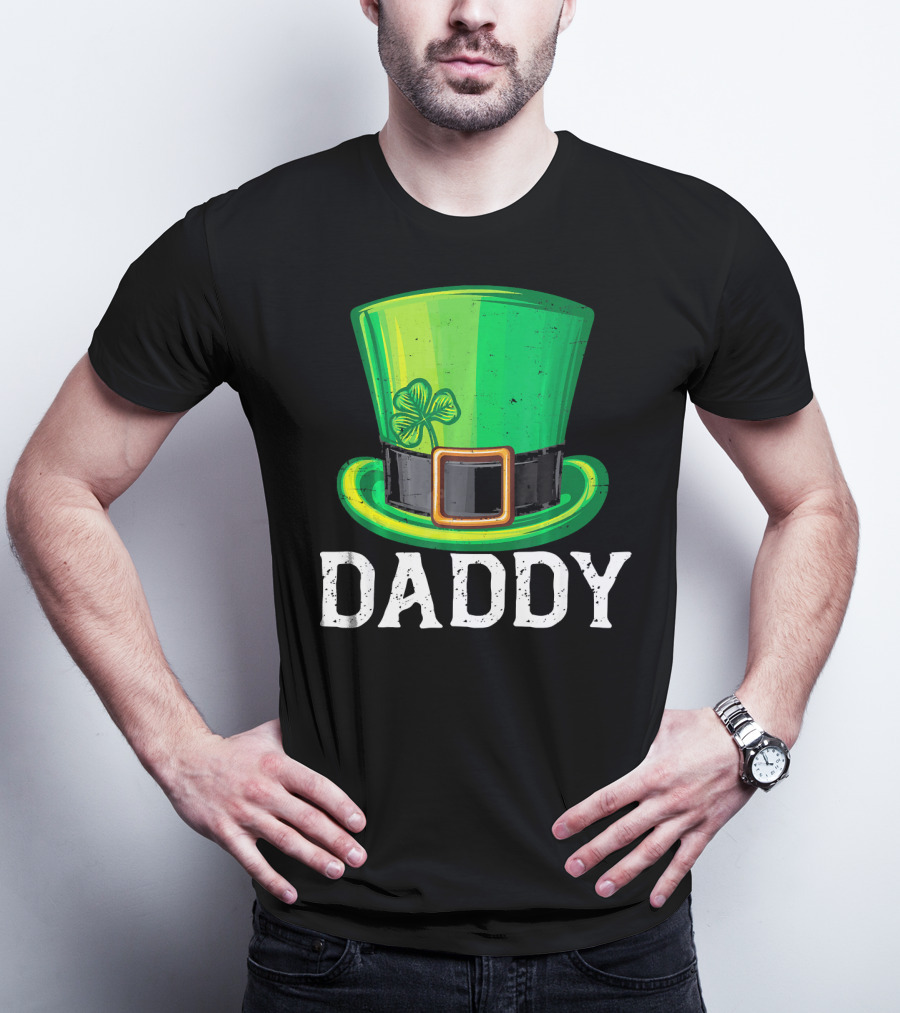 Daddy Leprechaun Hat Shamrock Matching Family T-Shirt