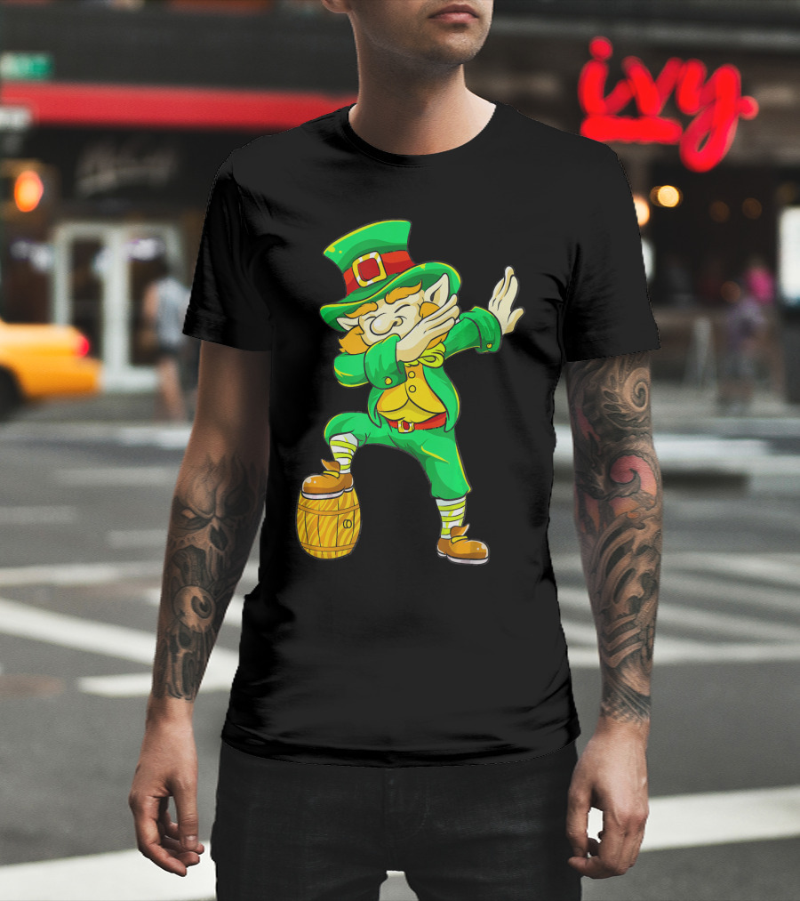 Dabbing Leprechaun Irish St Patrick's Day Beer Keg T-Shirt