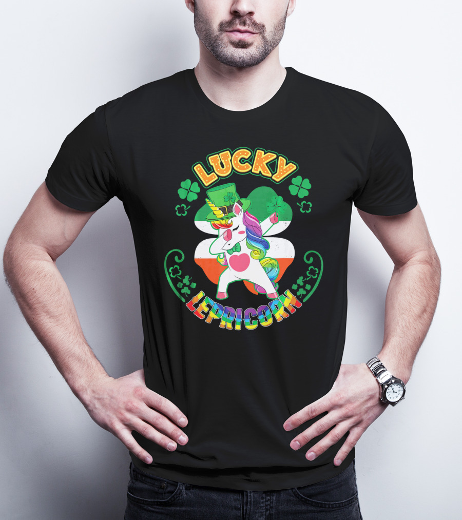 Lucky Lepricorn Unicorn Dab Leprechaun St. Patrick's Day T-Shirt