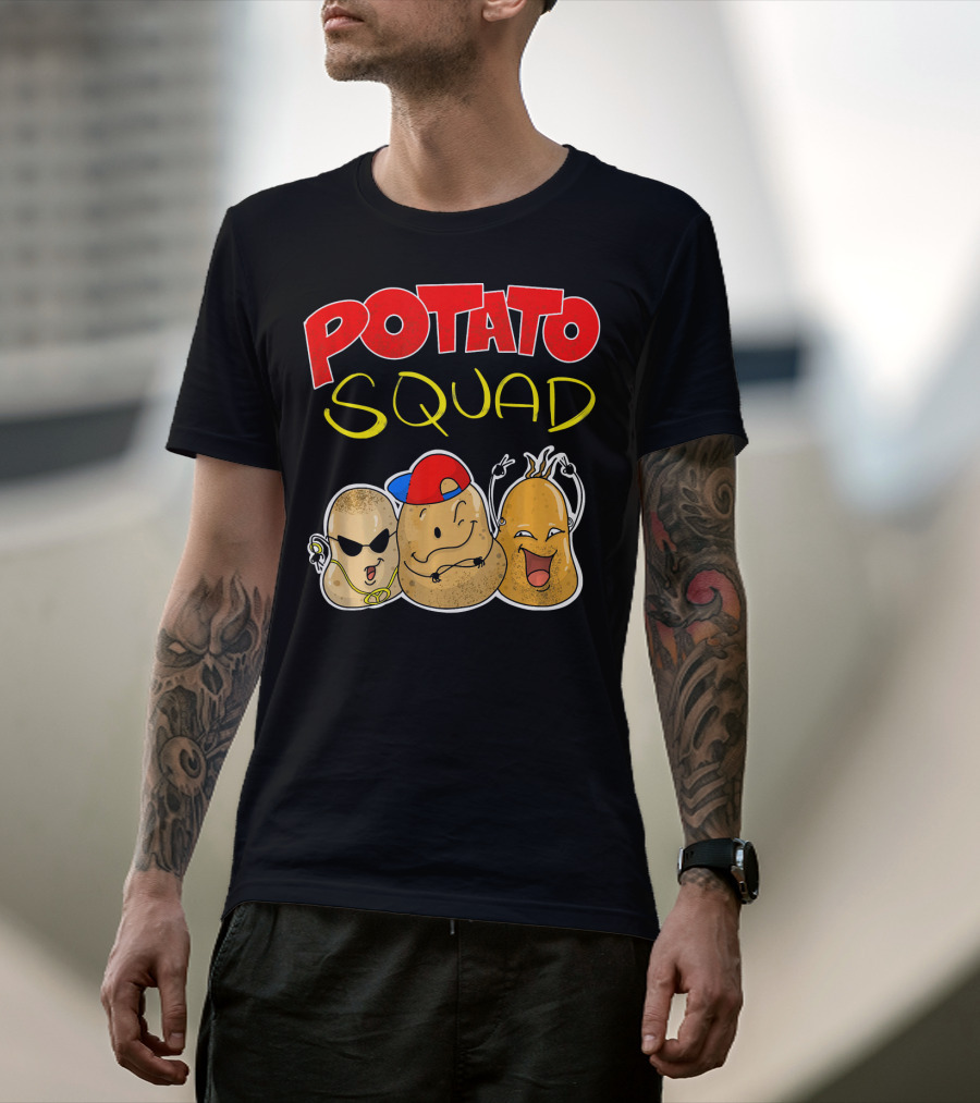 Potato Squad Cute Funny Vegetarian Crew T-Shirt