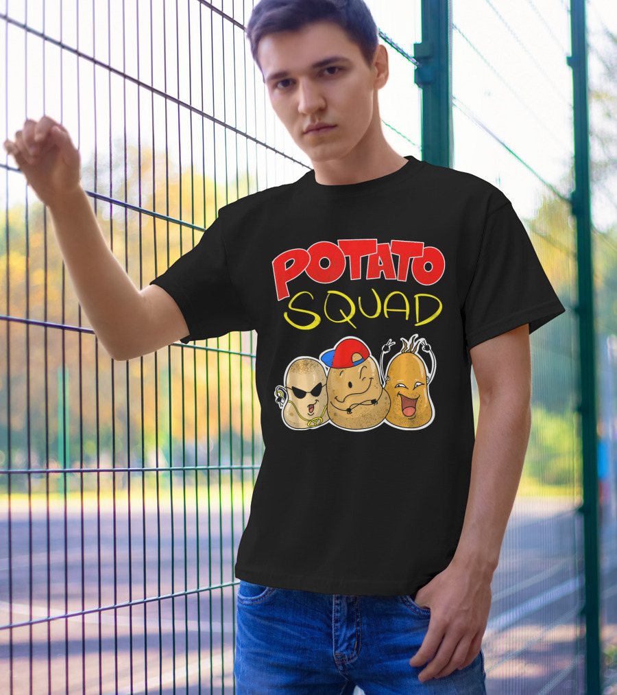 Potato Squad Cute Funny Vegetarian Crew T-Shirt