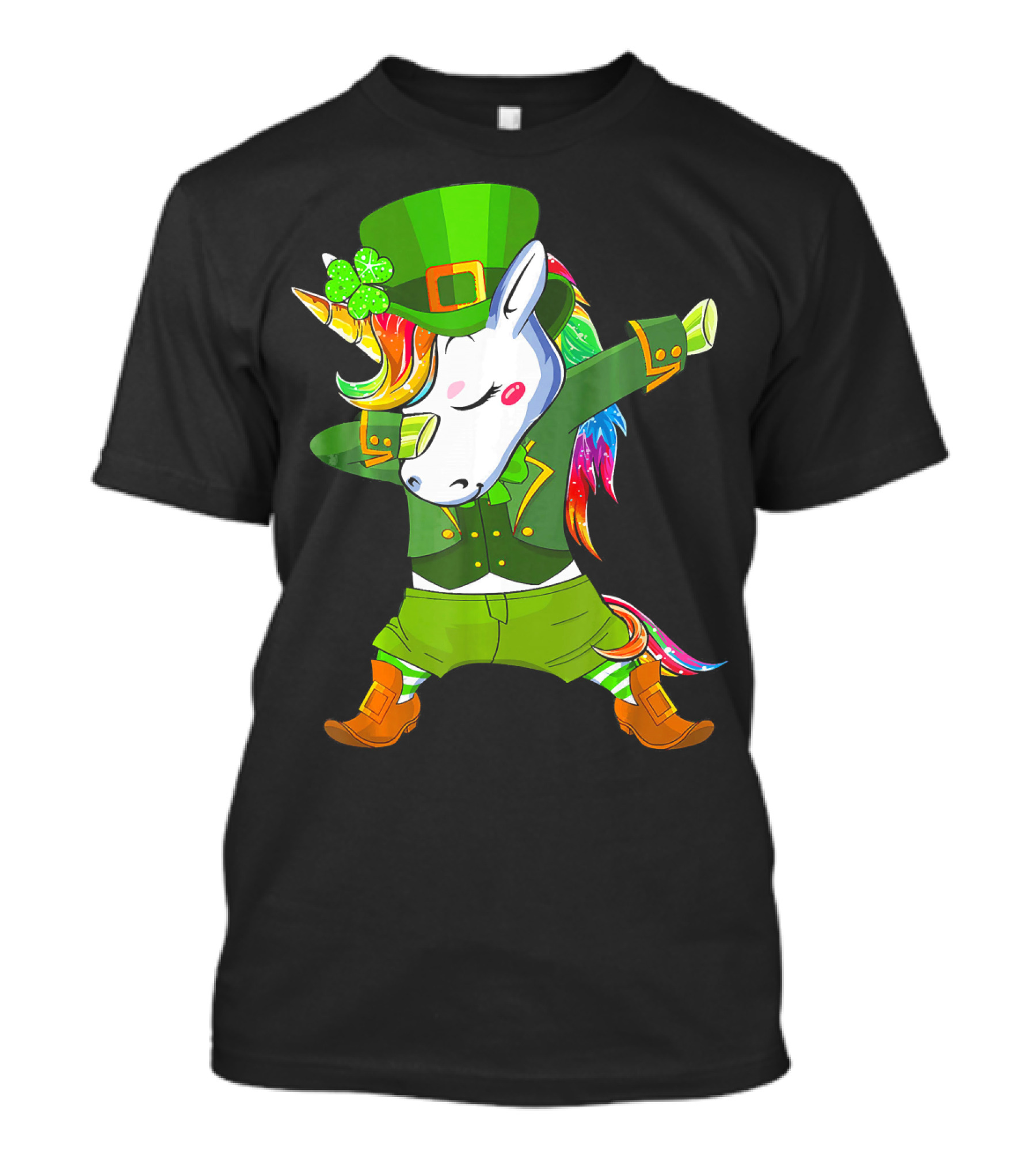 Leprechaun Costume Funny Dabbing Unicorn St. Patrick's Day Rainbow Magic T-Shirt