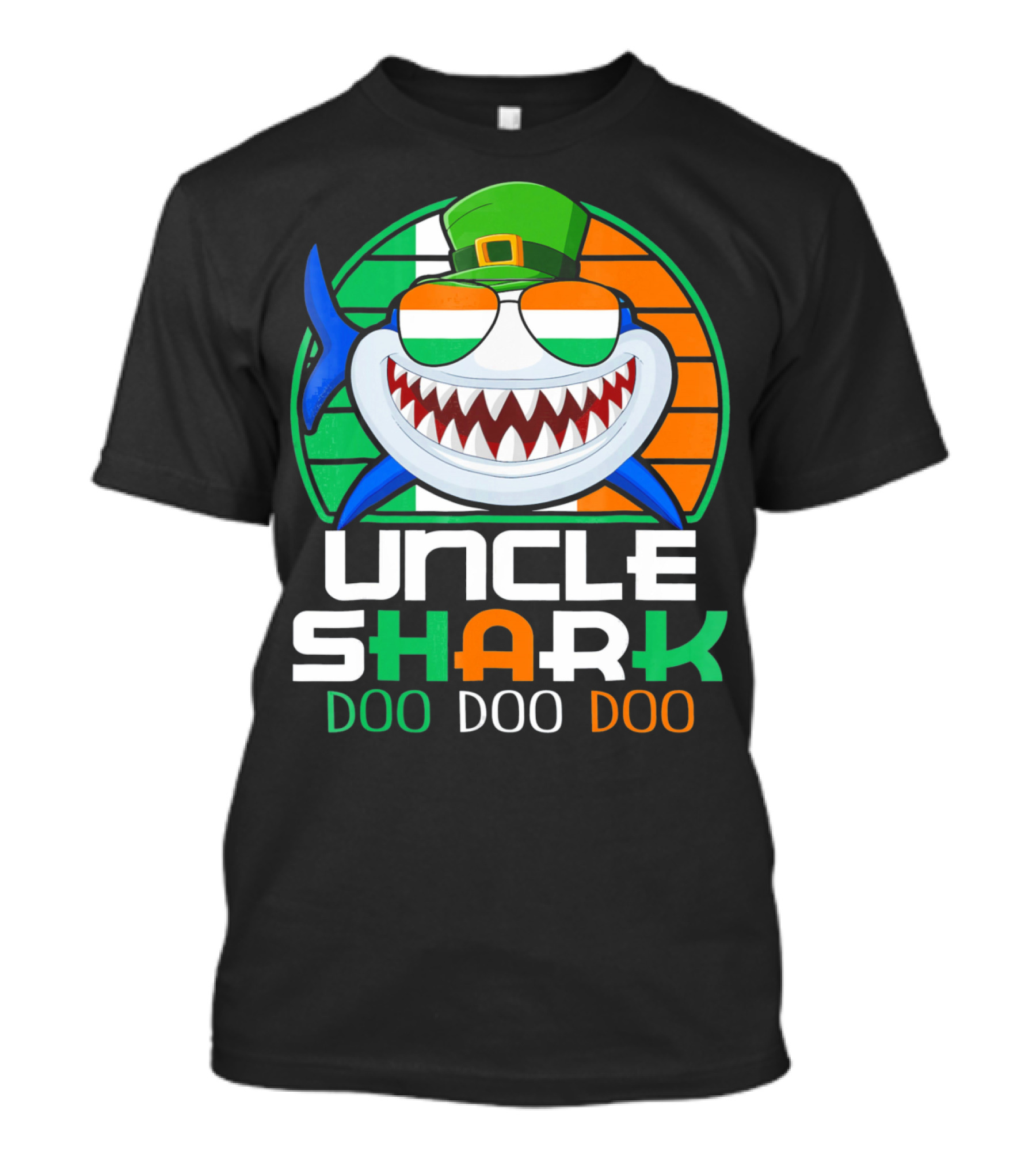 Uncle Shark Doo Doo Doo Funny St. Patrick's Day Irish Hat And Colors T-Shirt