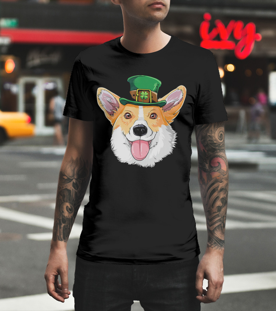 Corgi Leprechaun St Patrick's Hat T-Shirt