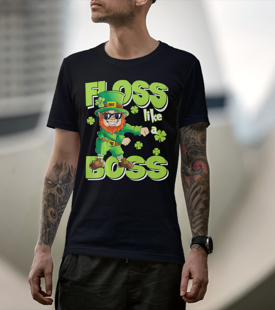 Floss Like A Boss Leprechaun Funny Shena T-Shirt