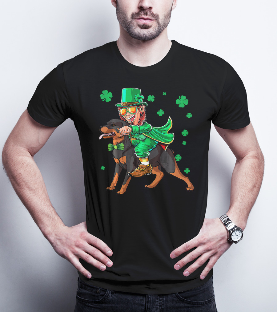 Leprechaun Rottweiler Shamrock St. Patrick's Day T-Shirt