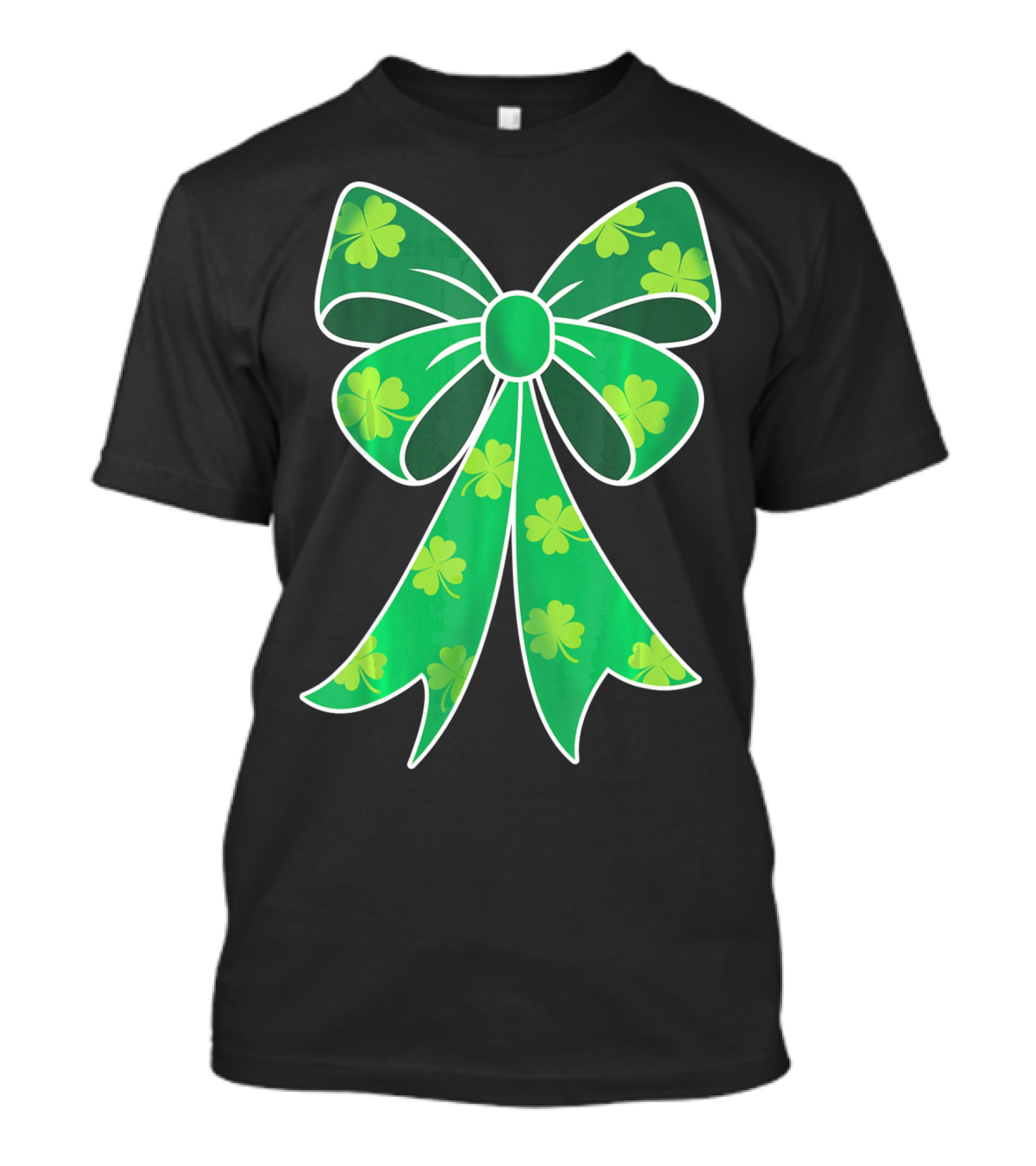 Cute Girls Irish Shamrock Bow T-Shirt