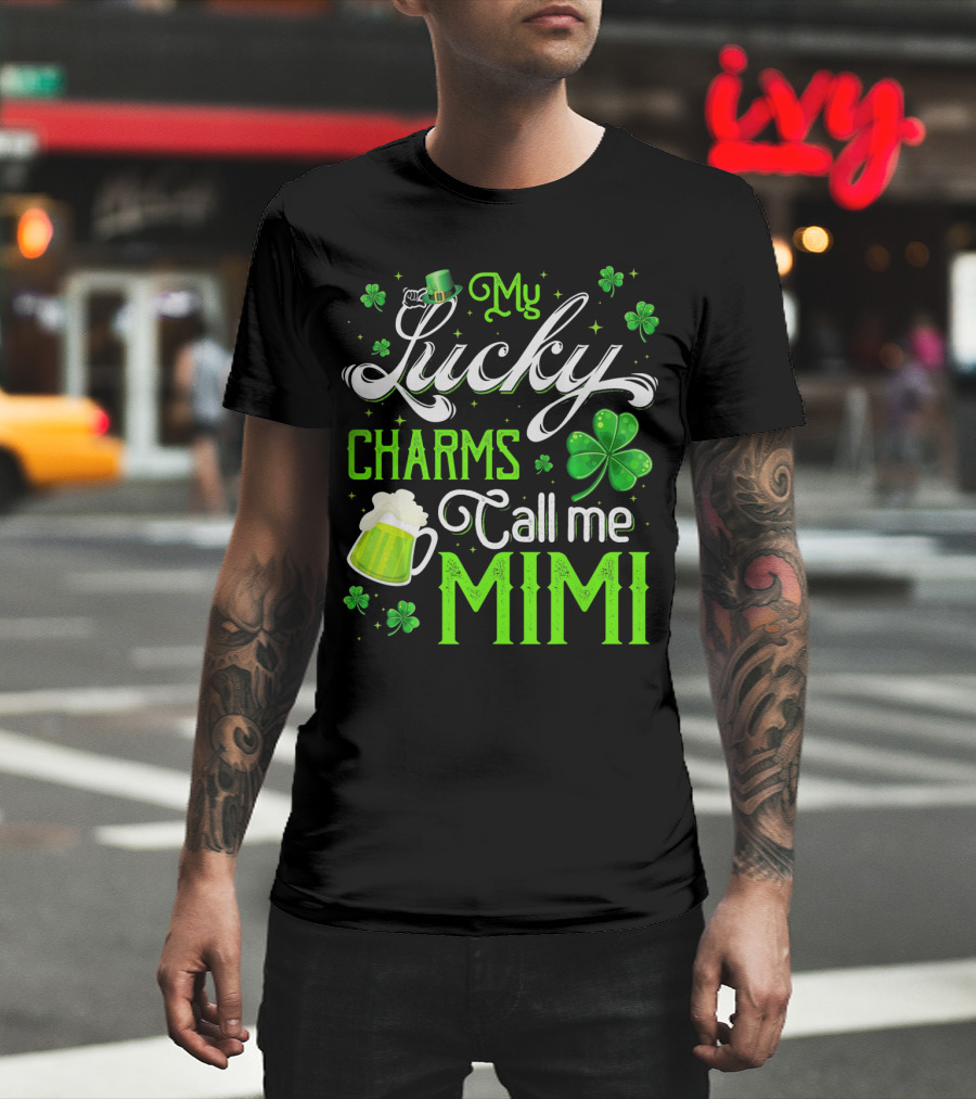 My Lucky Charms Call Me Mimi Saint Patrick's Day Shamrock Beer T-Shirt