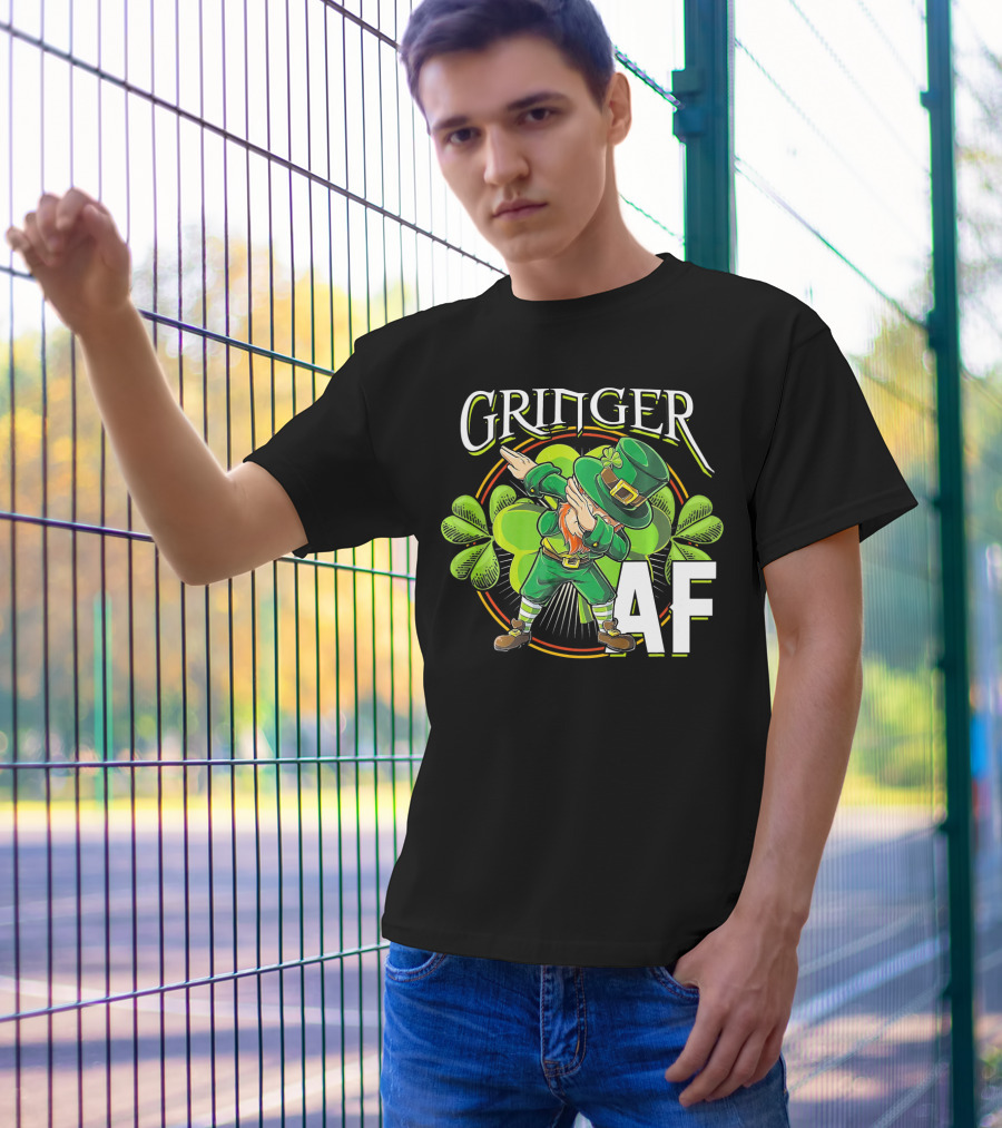GRINGER AF Dabbing Leprechaun T-Shirt