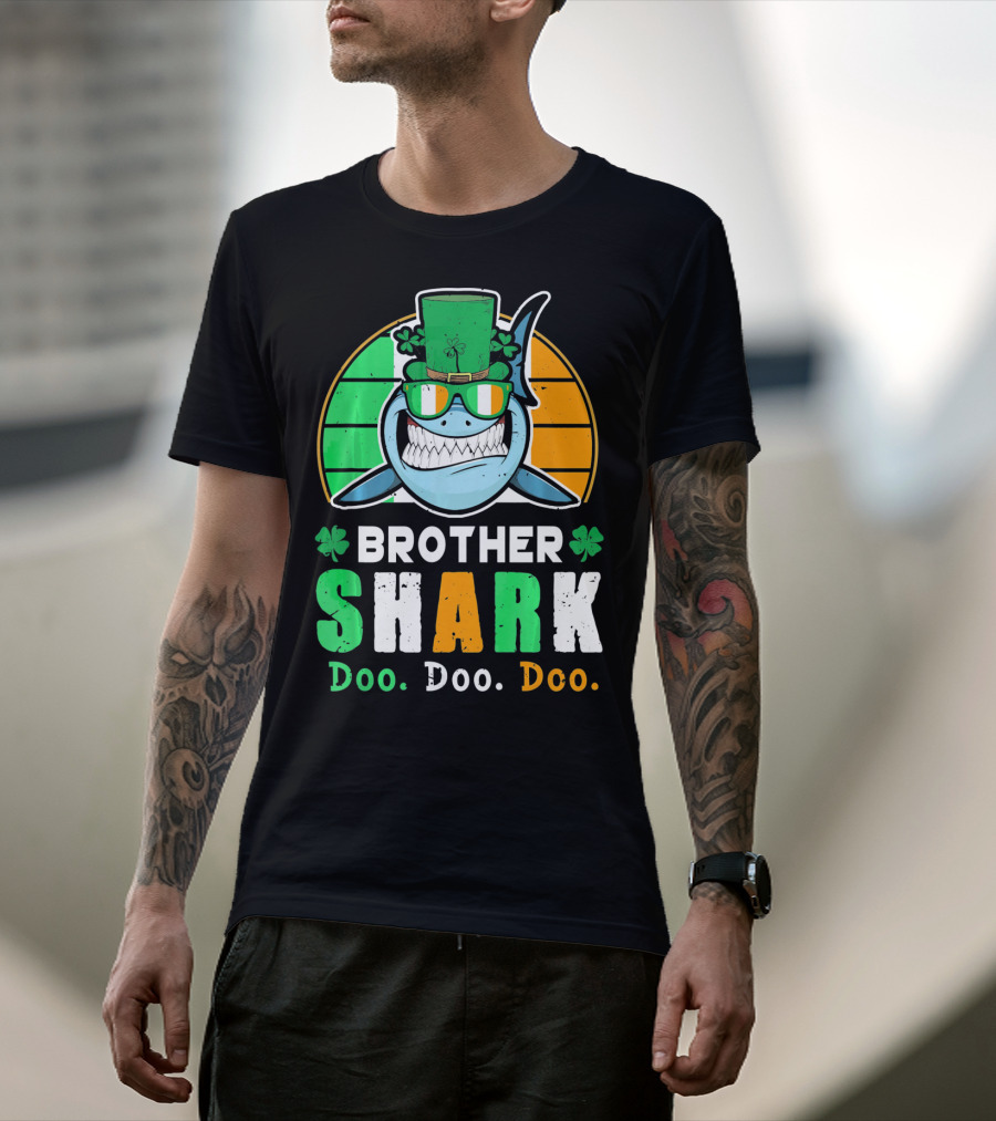 Brother Shark Doo Doo Doo Irish Ireland St Patricks T-Shirt