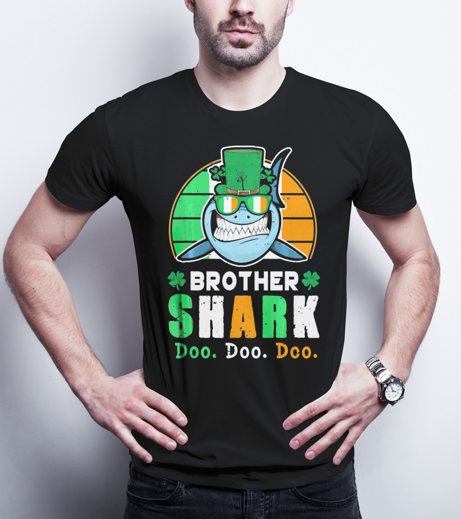 Brother Shark Doo Doo Doo Irish Ireland St Patricks T-Shirt