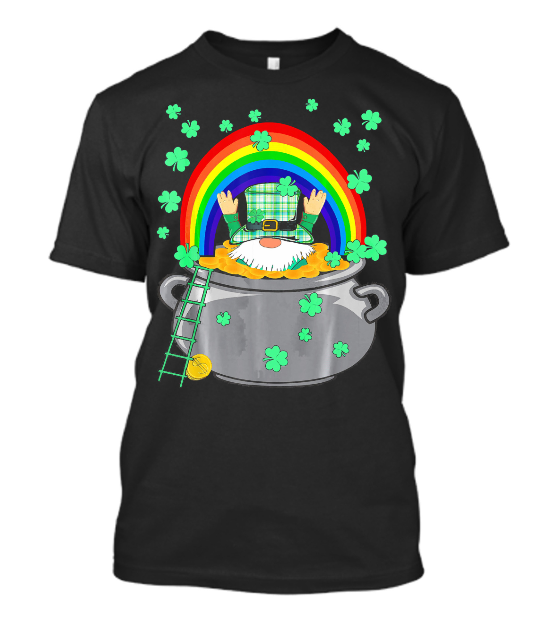 Cute Leprechaun Trap Funny Pot Of Gold With Rainbow And Shamrocks T-Shirt