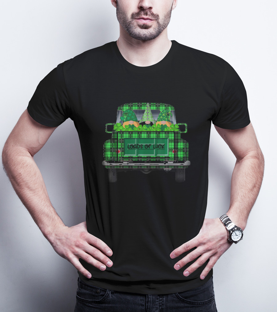Leprechaun Gnomes Vintage Truck Loads Of Luck St Patri T-Shirt