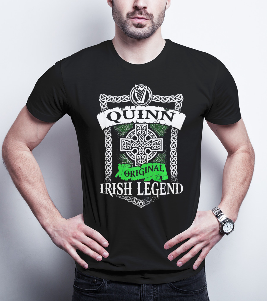 QUINN Original Irish Legend Celtic Knot Cross T-Shirt