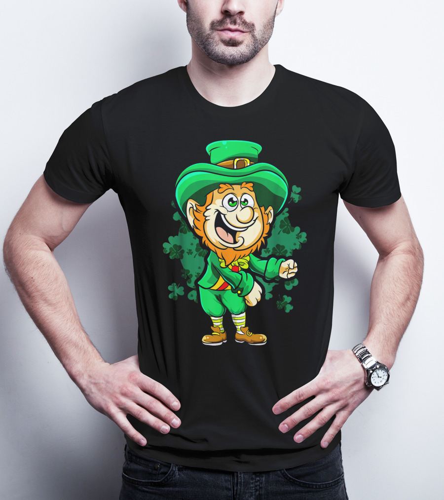 Leprechaun Floss Dance With Shamrocks For St Patricks Day T-Shirt