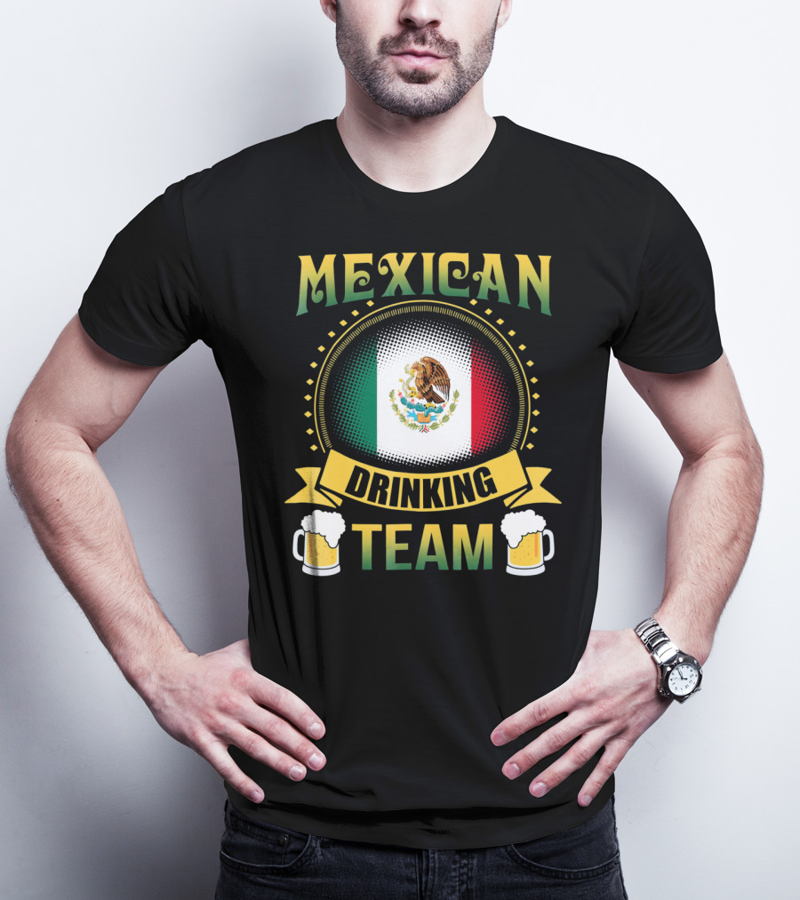 Mexican Drinking Team Patricks Day Flag And Beer Mug T-Shirt