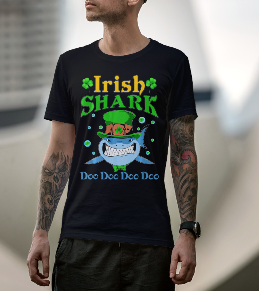 Irish Shark St Patricks Day Doo Doo Doo Doo T-Shirt