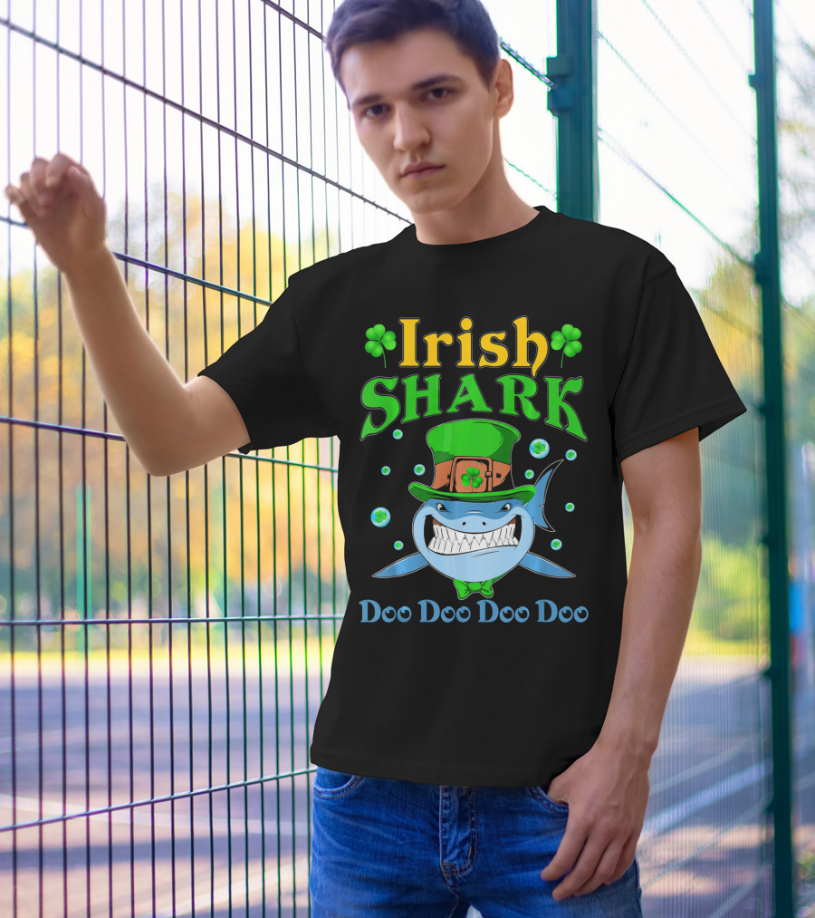 Irish Shark St Patricks Day Doo Doo Doo Doo T-Shirt