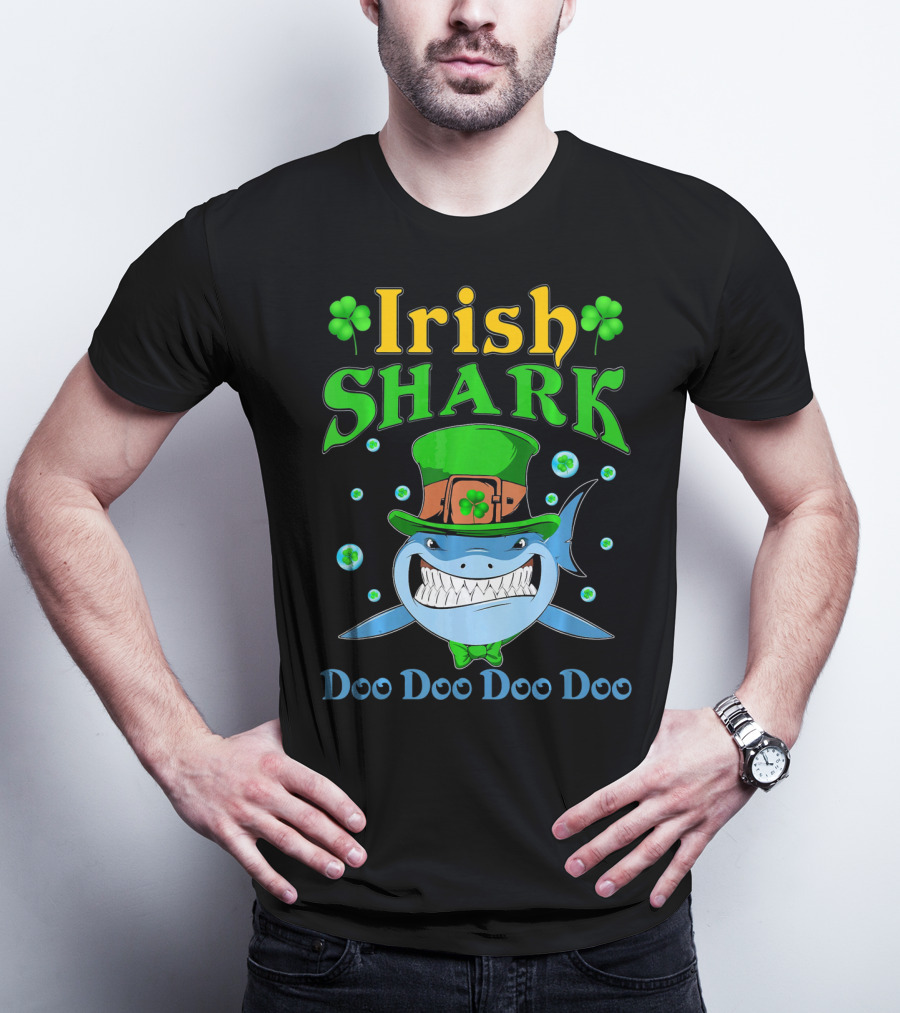 Irish Shark St Patricks Day Doo Doo Doo Doo T-Shirt