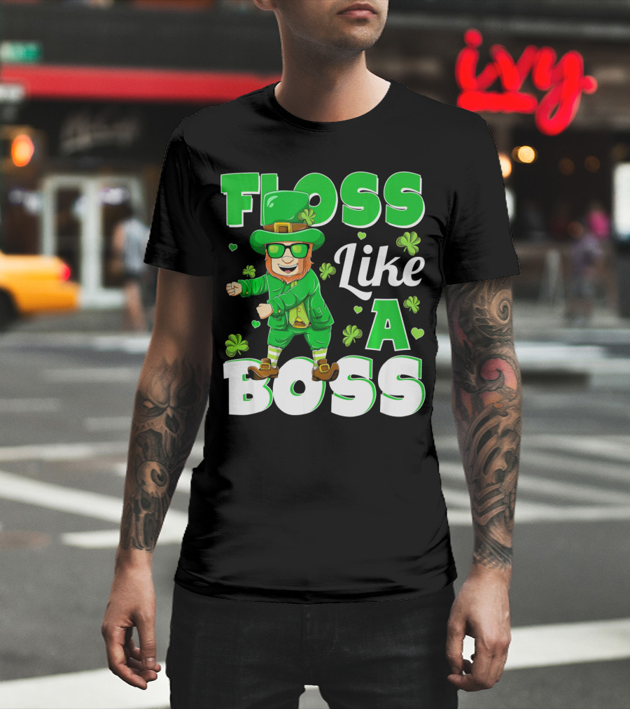 Floss Like A Boss St Patricks Day Leprechaun Dance T-Shirt