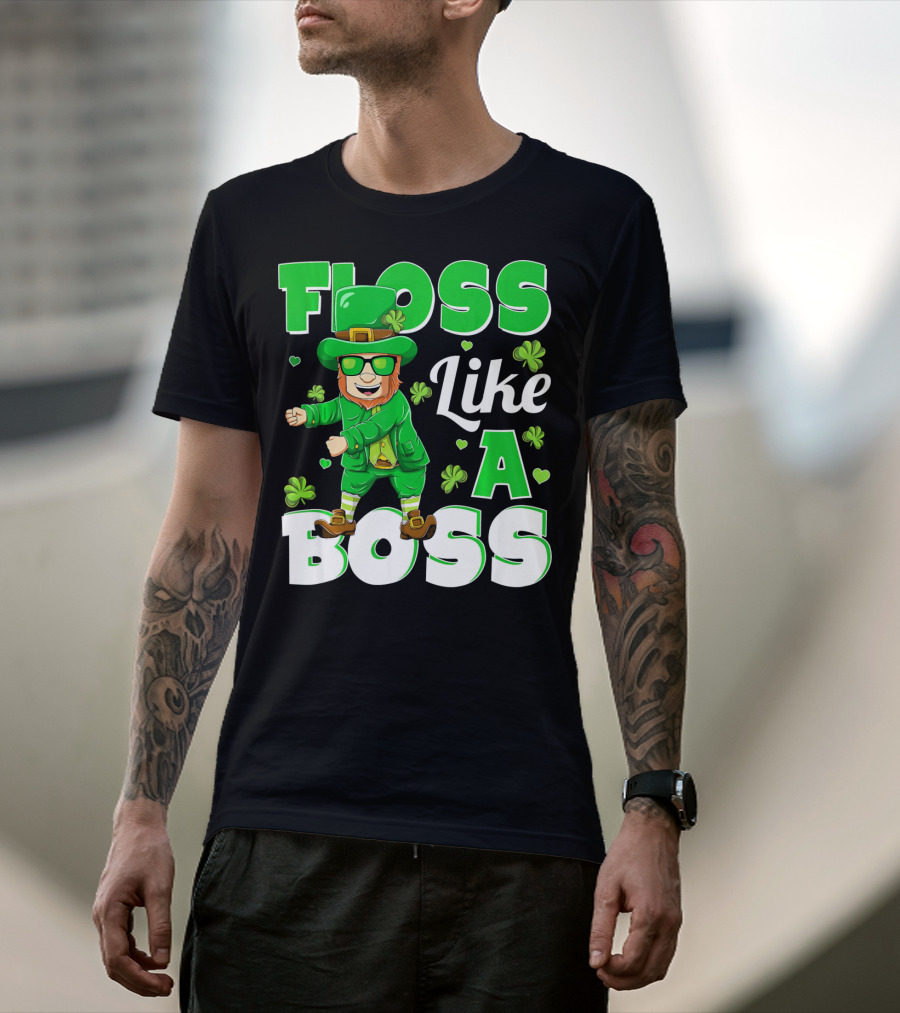 Floss Like A Boss St Patricks Day Leprechaun Dance T-Shirt