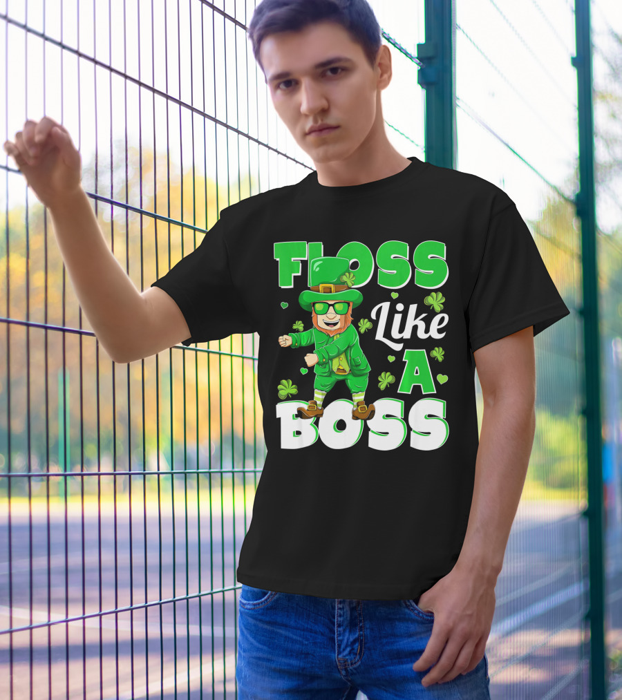 Floss Like A Boss St Patricks Day Leprechaun Dance T-Shirt