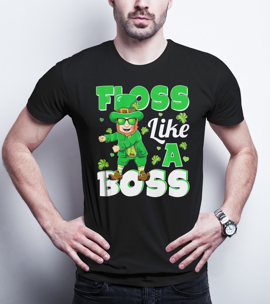 Floss Like A Boss St Patricks Day Leprechaun Dance T-Shirt